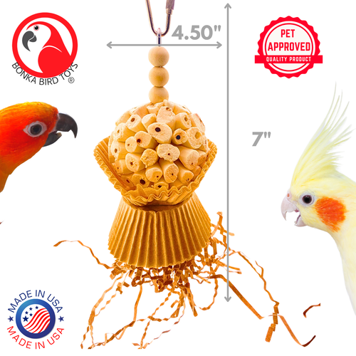 Bonka Bird Toys 1925N Natural Cake Sola Atta Treat Pie Parrot Cage Toy ...