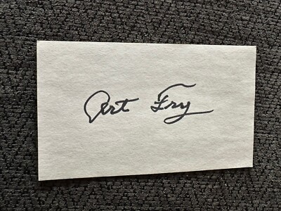 Art Arthur Fry Signed 3 X 5 Index Card Autographed Post It Note ...