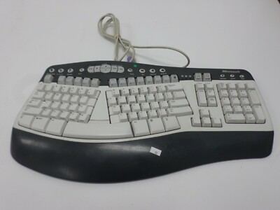 Microsoft Natural Multimedia Keyboard 1.0A RT9470 vtg ergonomic PS2 ...