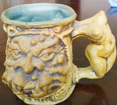 Jim Rumph 1971 Pottery "Headless Maiden & Ogre Face" Tankard | eBay