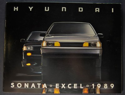 1989 Hyundai Sonata & Excel Catalog Brochure Sedan Hatchback Nice ...