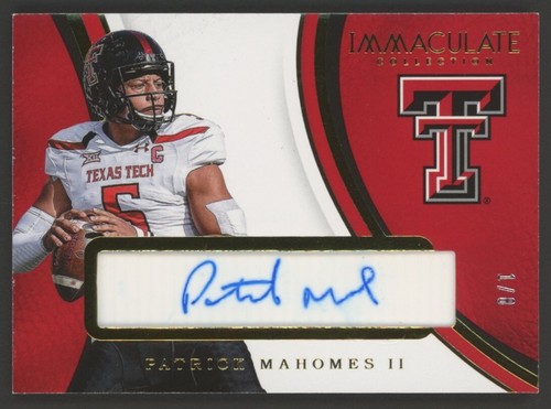 2017 Panini Immaculate Collegiate #15 Patrick Mahomes II RC Rookie AUTO ...