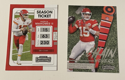 (2) 2021 Panini Contenders Patrick Mahomes Chain Movers #CM-PMA +Base ...