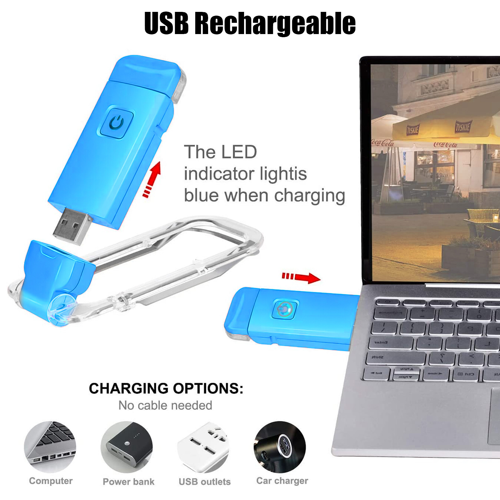 USB Rechargeable Book Light Mini LED Reading Lamp Flexible Clip-On for ...