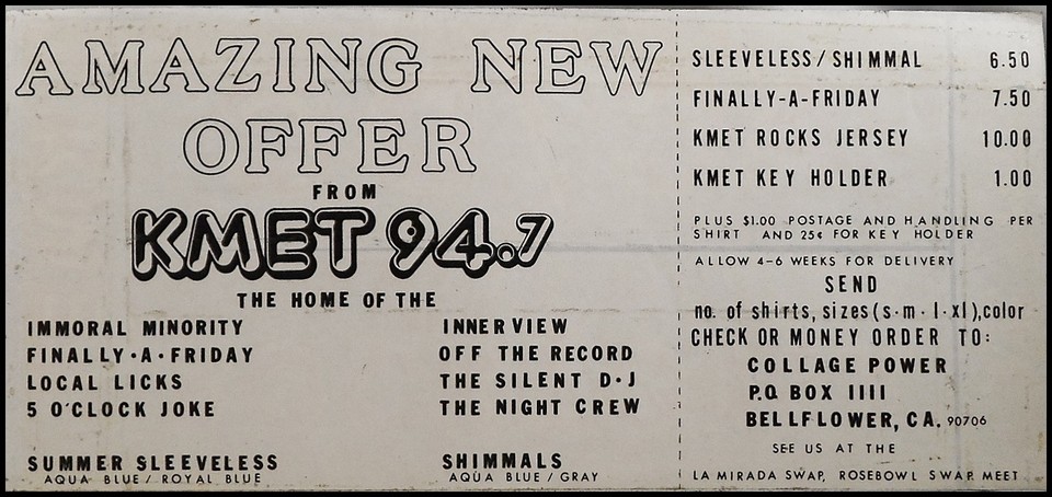 AC/DC 80's KMET LA Radio Concert Promo Bumper Stickers 94.7 Rocktober ...