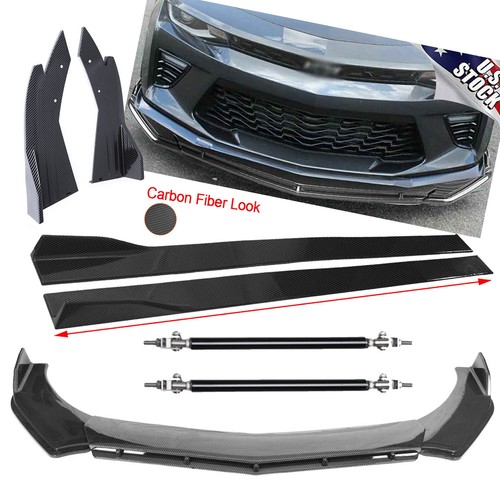 Carbon Fiber Front Bumper Lip Splitter Side Skirt Strut For Ford Edge ...