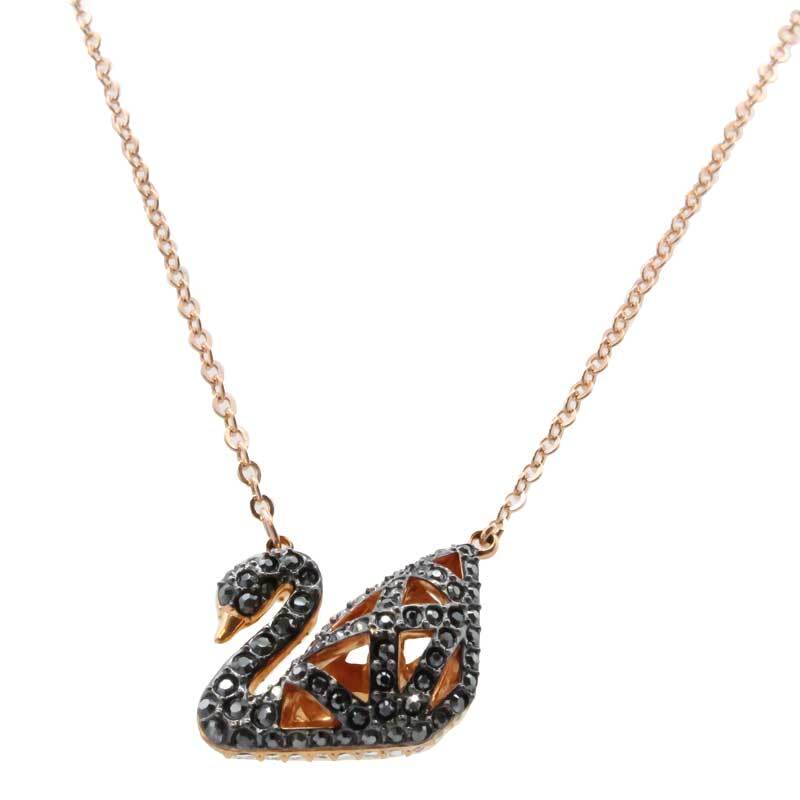 Swan Pendant Dazzling Swan Pendant, Swan, Pink, Rose Gold Tone Plated