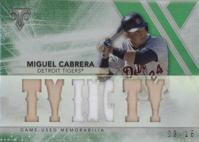2015 Topps Triple Threads - Relics Miguel Cabrera #TTR-MC3 Emerald /18 ...