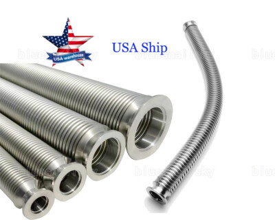US SHIP Bellow Hose Flange Flexible Vacuum Bellows Hose Tube Stainless ...