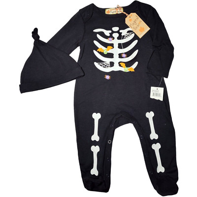 Magical Season Baby 6 9 Mos Black Halloween Footed Skeleton Sleeper ...