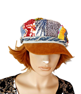 Boro Sashiko Denim Hat Cap Size Large Cabbie Newsboy Flat Scally Hand ...