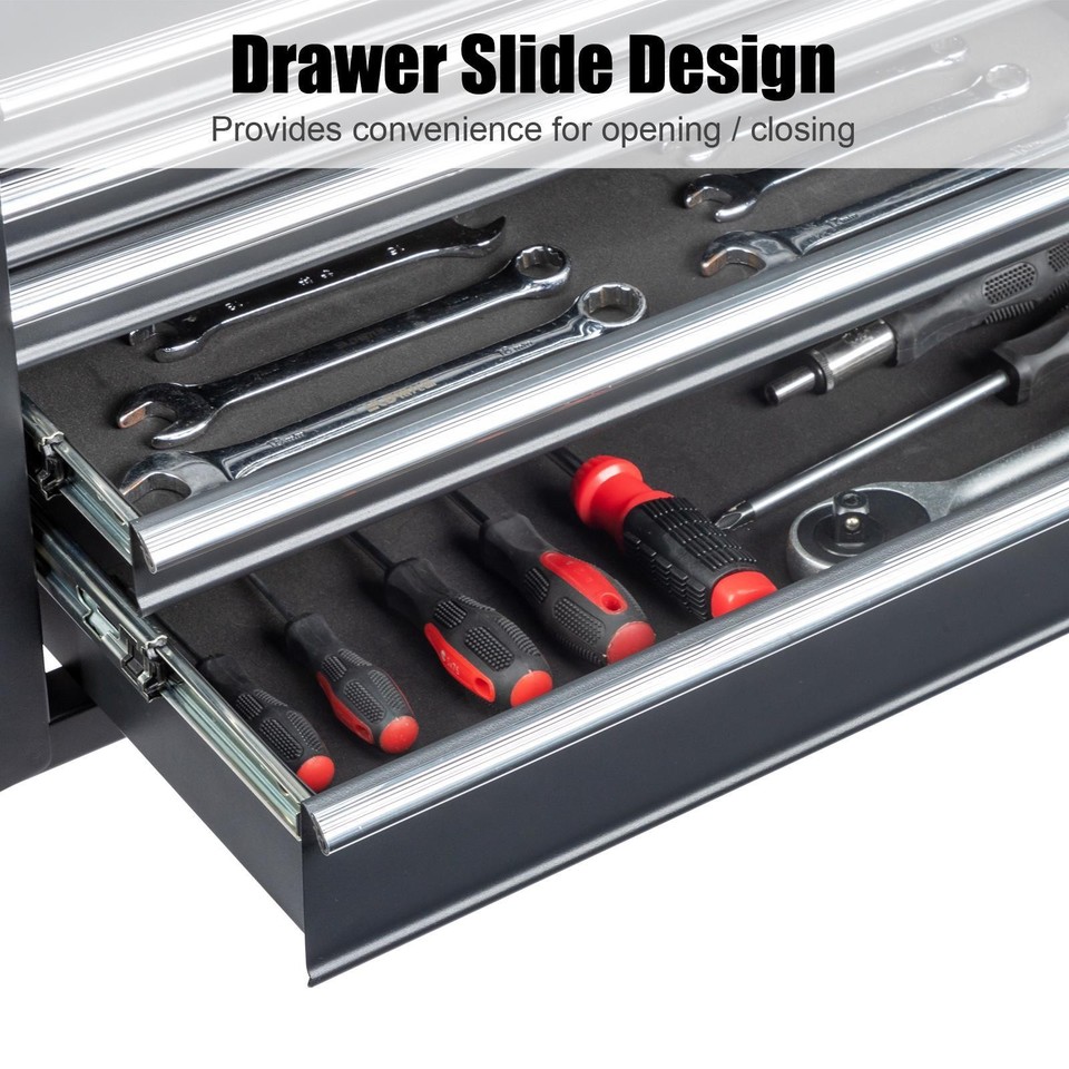 5-Drawer Tool Chest Metal Tool Box Storage Cabinet Organizer with Lock ...