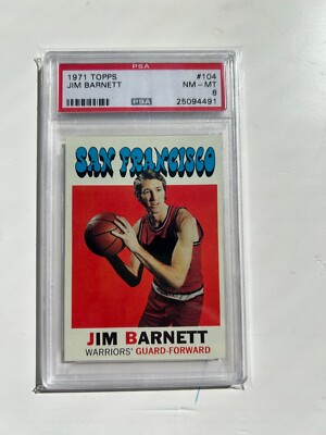 1971 Topps Basketball #104 Jim Barnett San Francisco Warriors PSA 8 NM ...
