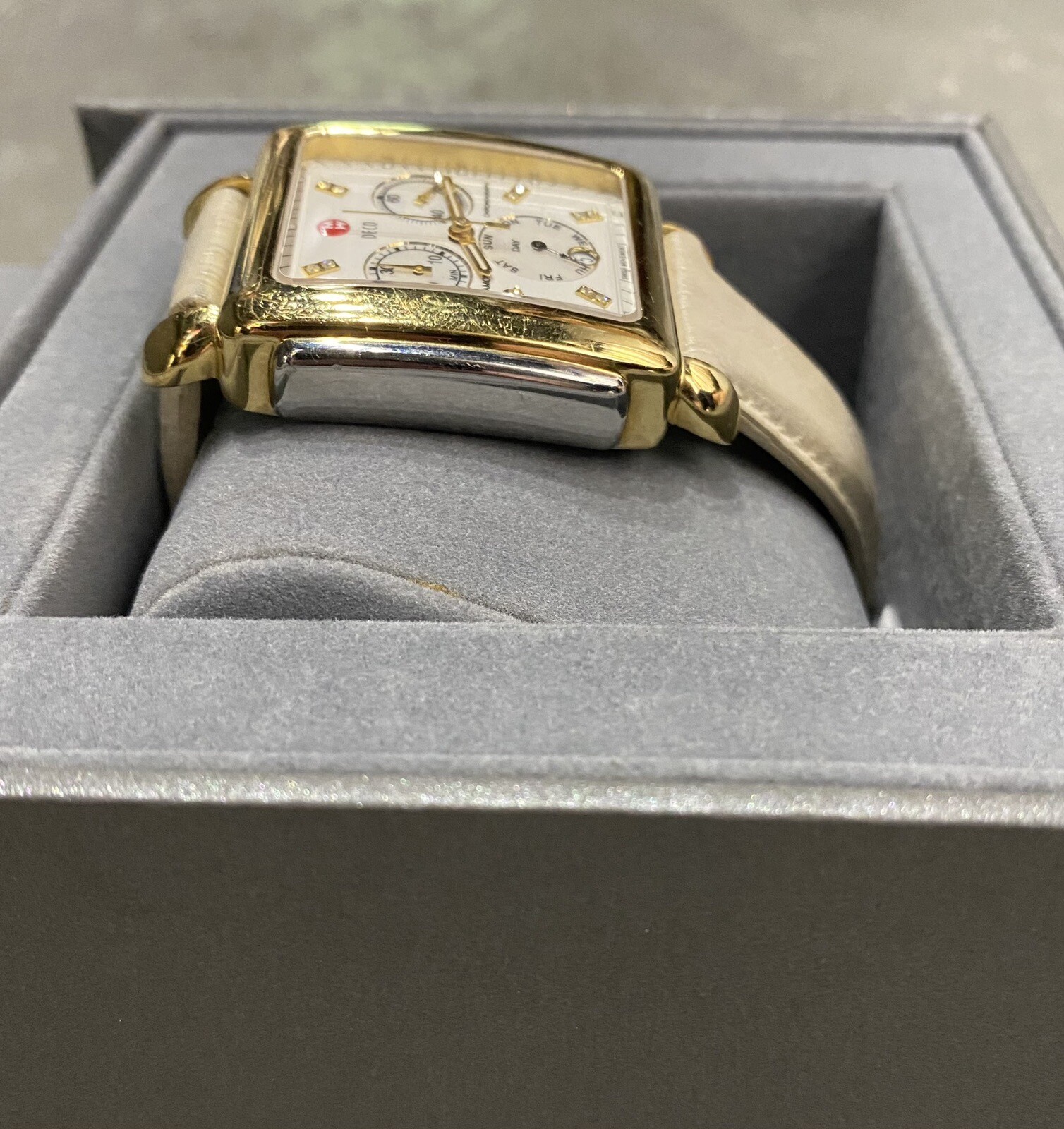 MICHELE Signature Deco Two-Tone Diamond Dial Watch | eBay