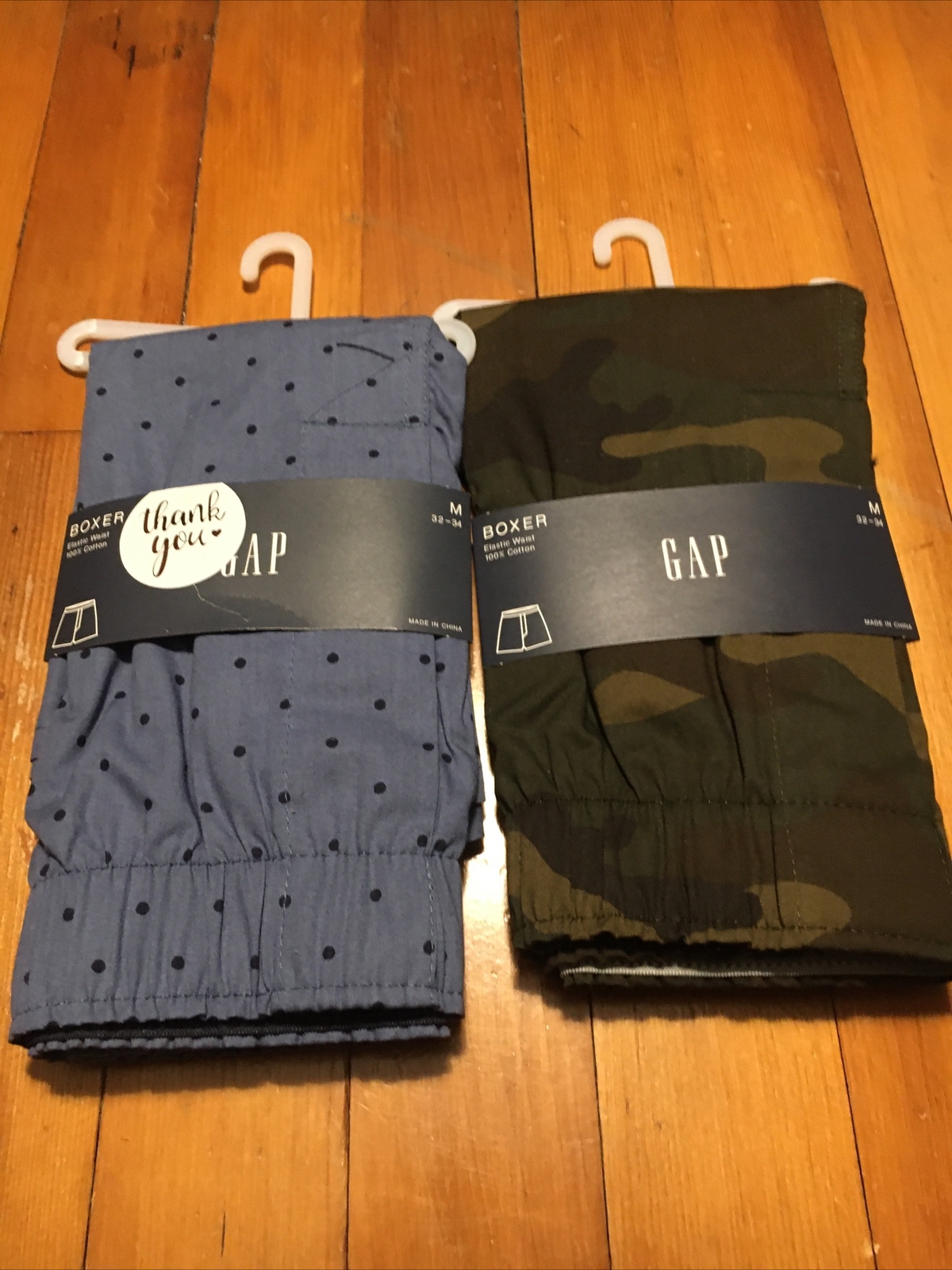 GAP Boxer Shorts 2 Pair Men's MEDIUM CAMOUFLAGE & Blue Dot Boxers | eBay