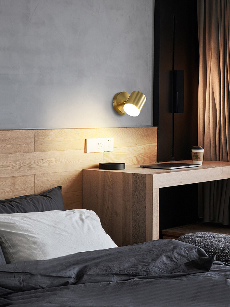 6W COB LED Acrylic Bedside Wall Light Fixture Rotating Lamp Head On/Off ...