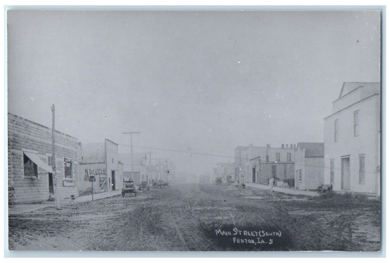 c1910's Main Street Dirt Road Wagon Horse Buggy South Fenton Iowa IA ...