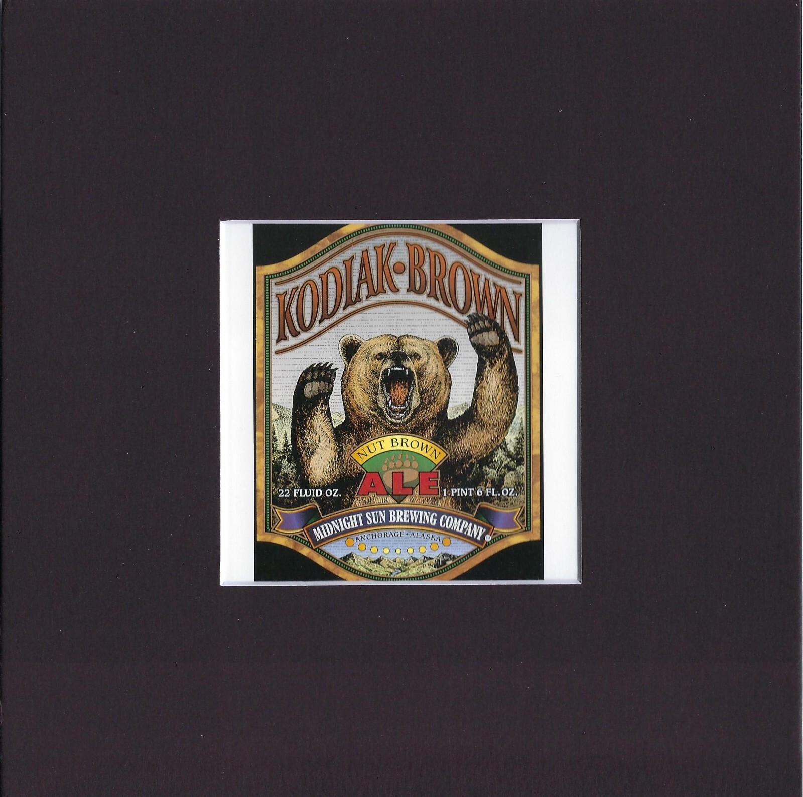 8X8" Matted Art Print Microbrewery Beer Label: Kodiak-Brown, Nut Brown ...