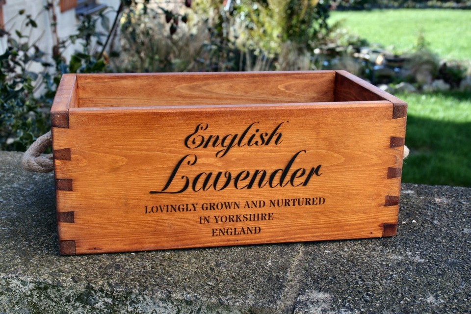 RUSTIC VINTAGE STYLE WOOD STORAGE BOXES TRUG CRATE Free Personalisation ...
