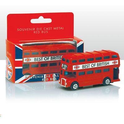 London Red Bus Metallic with moving wheels Toy British Souvenir Gift ...