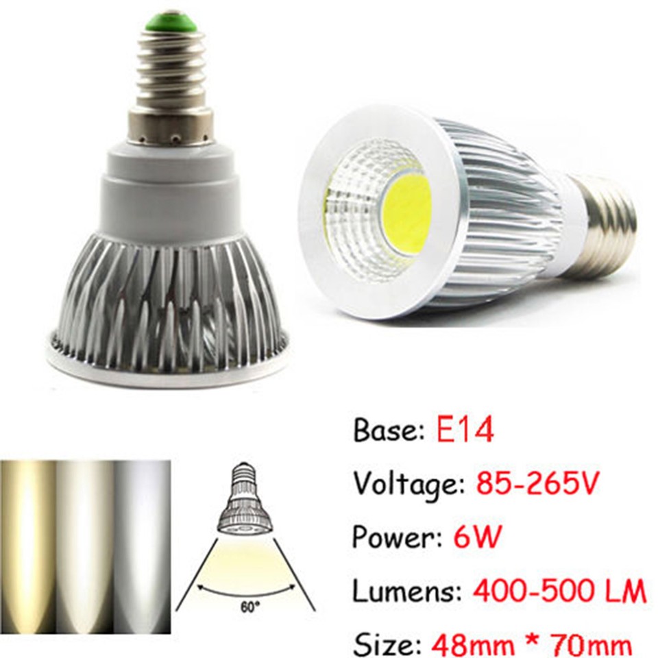 Ultra Bright MR16/GU10/E27/E14 Dimmable 6W/9W/12W LED COB Spot Lights ...