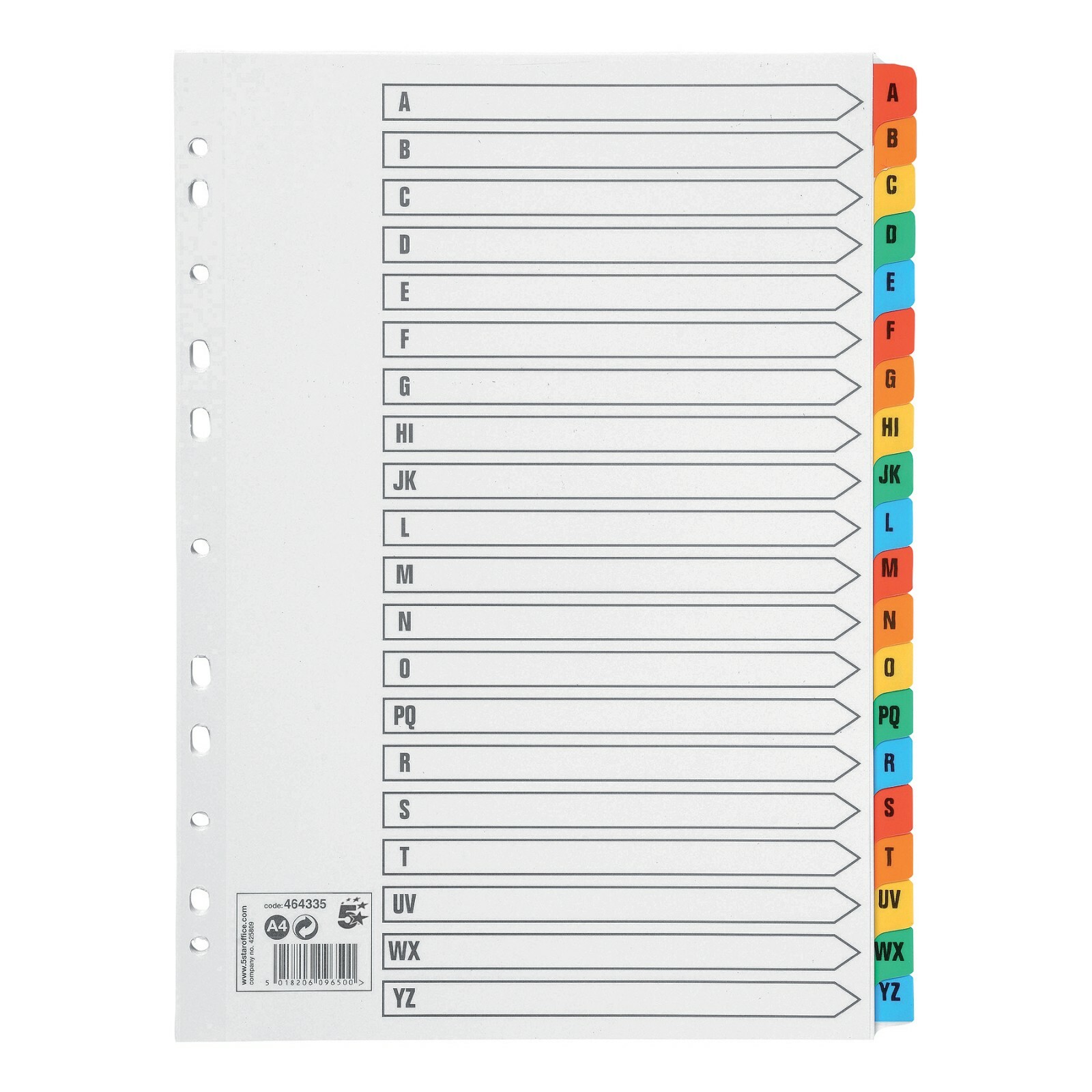 A-Z FILE DIVIDERS A4 WITH COLOURED ALPHABETICAL INDEX TABS Strong | eBay UK