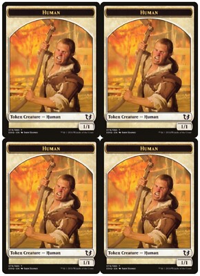 MTG Human Token x4 Duel Decks: Blessed vs. Cursed LP Playset | eBay