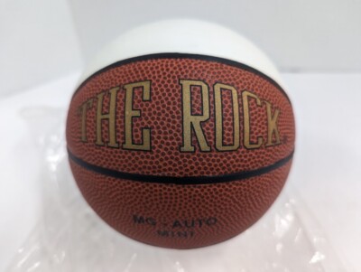 The Rock NBA MINI BASKETBALL with 4 WHITE PANELs for AUTOGRAPHS ...