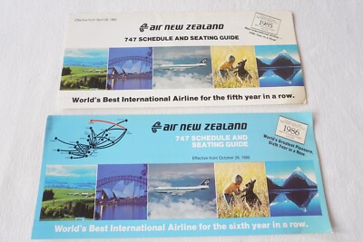 1985 1986 New Zealand Airlines Aviation Timetable Schedule Horaire x2 ...