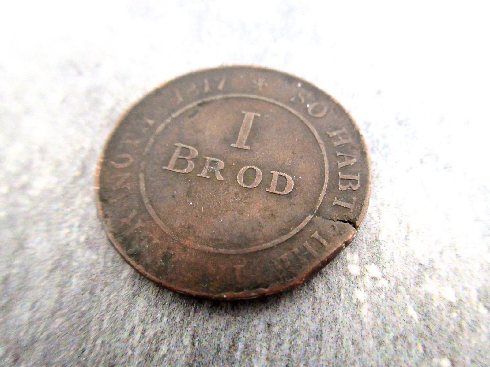 Antique German 1817 Famine 1 Brod Bread Token Coin | eBay UK