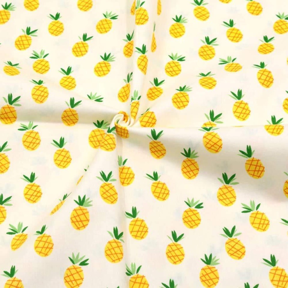 Pineapple Fabric Cloth Scandinavian Fruit Approximately 160cm x 1m Cut ...