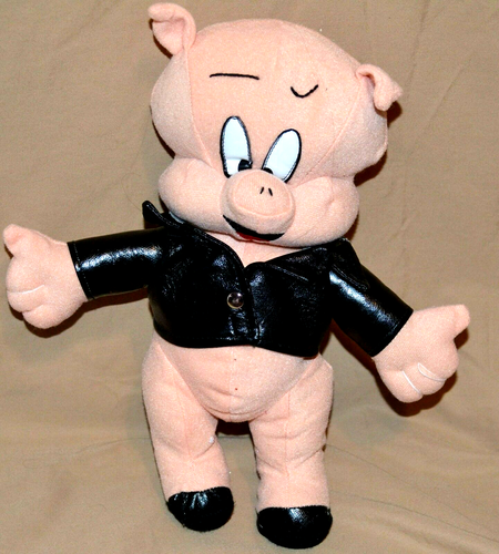 10" Porky The Pig Plush Dolls Toys Looney Tunes Biker Bad To The Hame ...