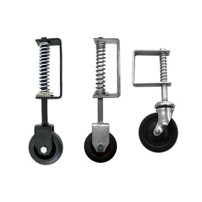 Gate Wheel Spring Loaded Heavy Duty Black/Galv Jockey Support Door ...