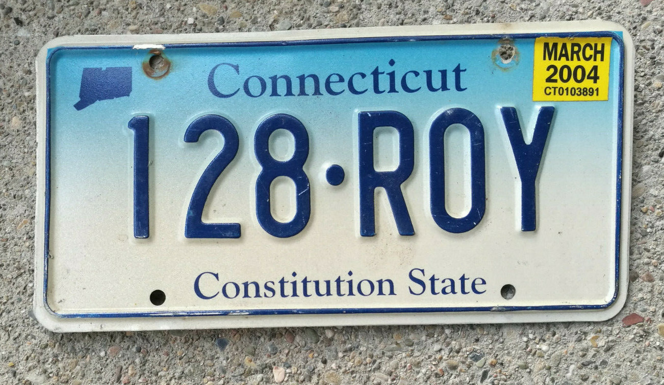 REAL CONNECTICUT STATE LICENSE PLATE AUTO CAR TAG # 128 - ROY ROYAL ...