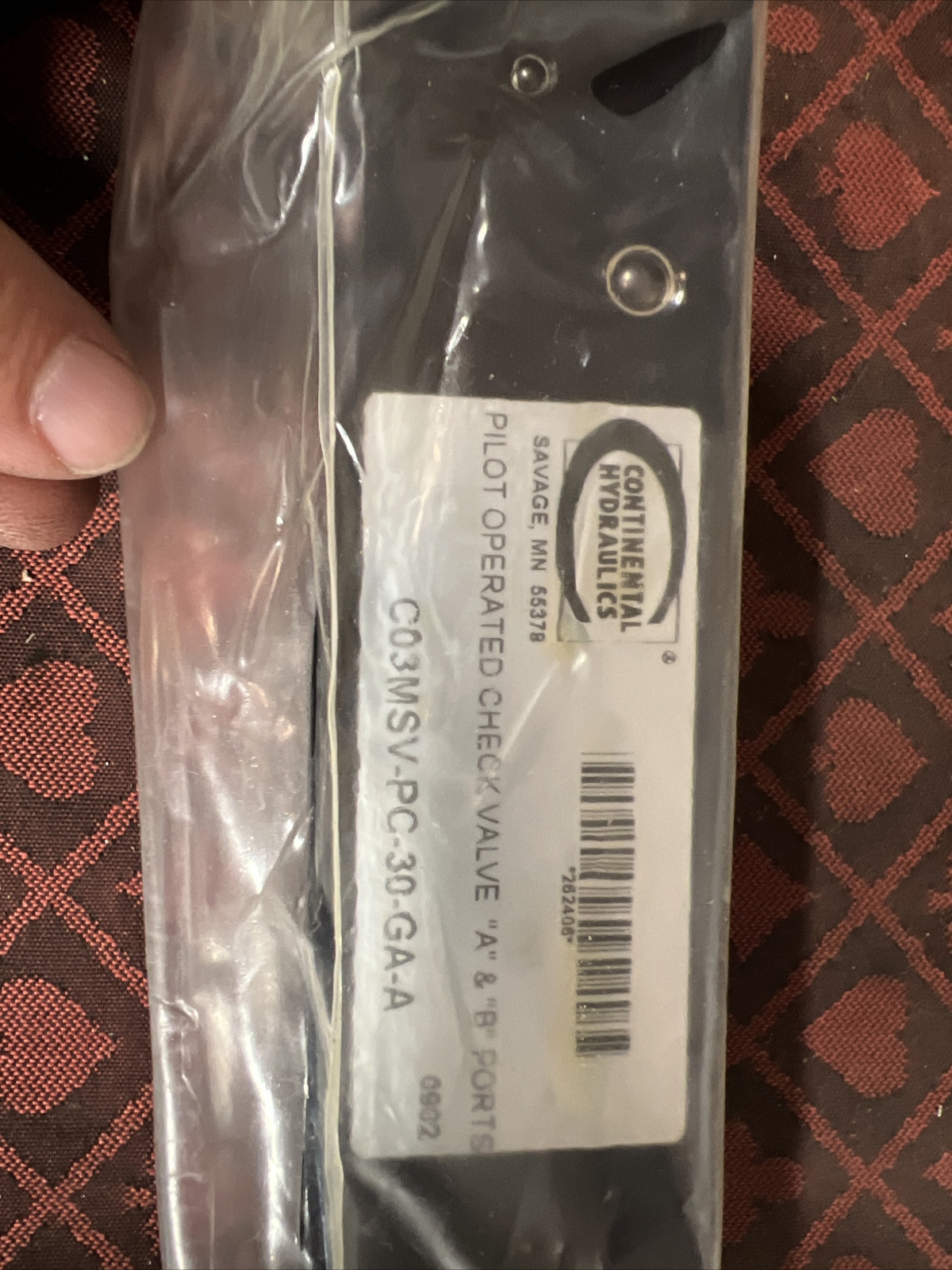 Continental Hydraulics C03MSV-PC-30-GA-A Pilot Operated Check Valve | eBay