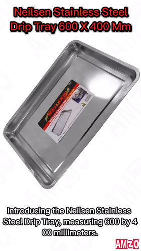 Neilsen 600x400x48mm Stainless Steel Oil Drip Tray Spill Catcher ...