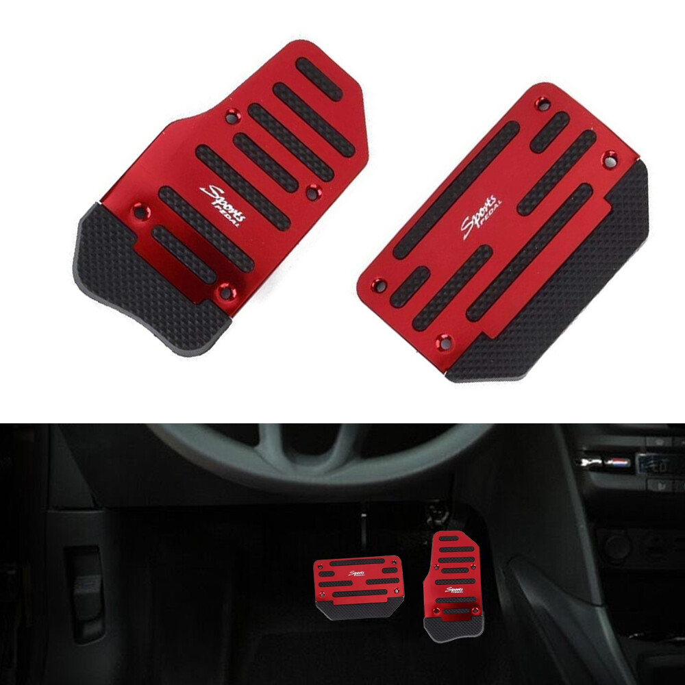 2Pcs Red Non Slip Automatic Pedal Brake Foot Treadle Cover Car Auto ...