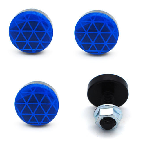 Custom 4 Black Billet Aluminum License Plate Frame Tag Bolts Blue ...