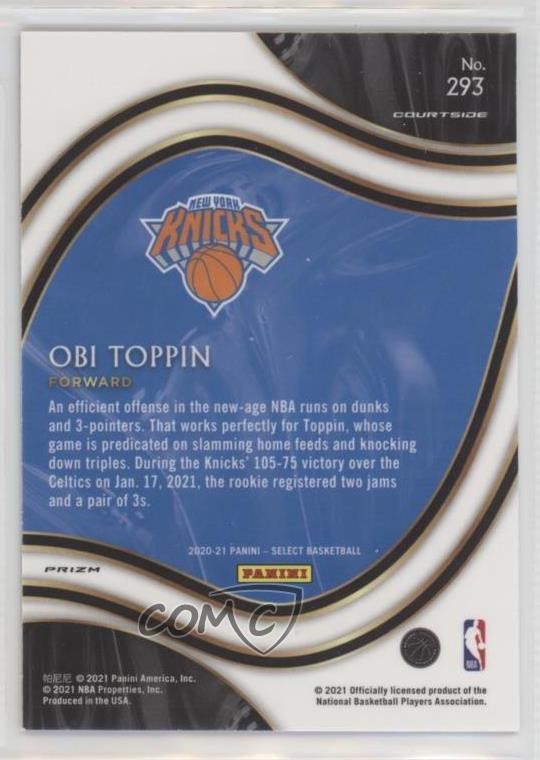 2020-21 Panini Select Courtside Red Wave Prizm Obi Toppin #293 Rookie ...