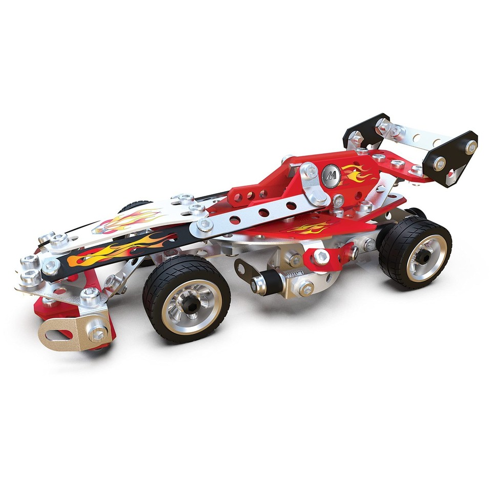 MECCANO, 10-in-1Racing Vehicles STEM Model Building Kit 225 Parts and ...