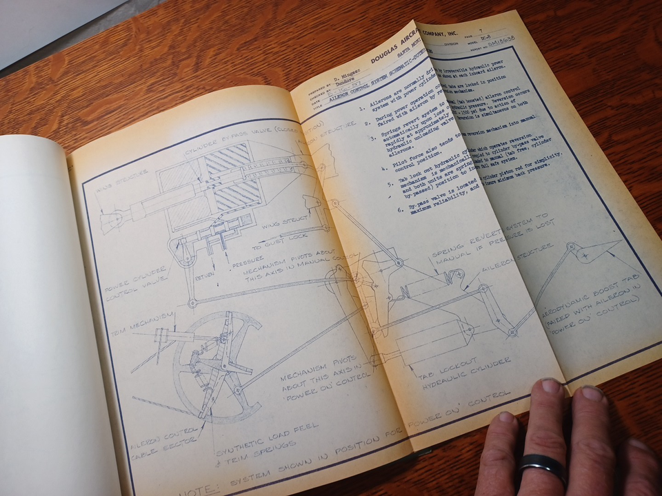 1957 Douglas Aircraft DC-8 Flight Control Diagrams Blueprints Booklet ...