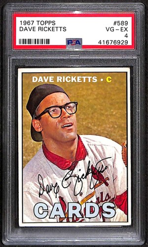 1967 Topps #589 Dave Ricketts DP PSA 4 VGEX C98118 | eBay