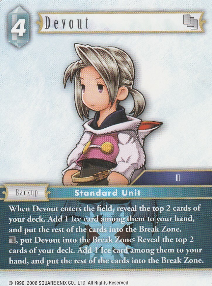 FINAL FANTASY TCG 1 X DEVOUT 14-033C - COMMUN N0T FOIL - ICE | eBay