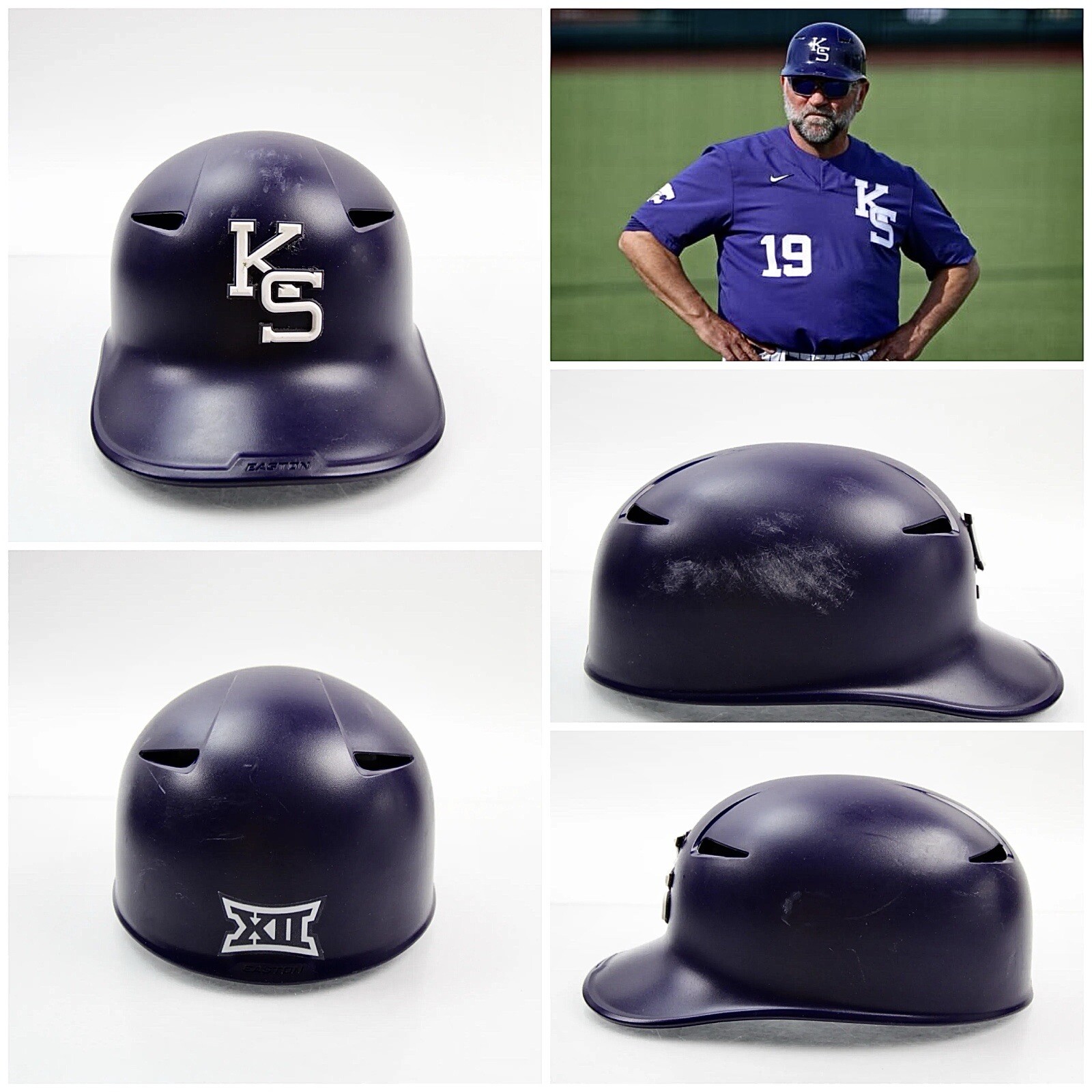 kansas state wildcats Team Issued Coaches Batting Helmet Baseball ⚾️ 7 ...