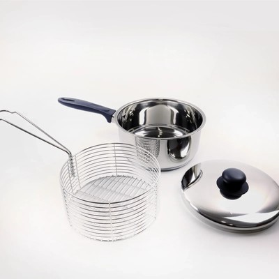 Stainless Steel Chip Pan Deep Cooking Fryer Pot Frying Basket Saucepan ...