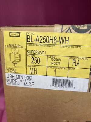 Hubbell BL-A250H8-WH Pulse Start Metal Halide Ballast Module FNOB ...