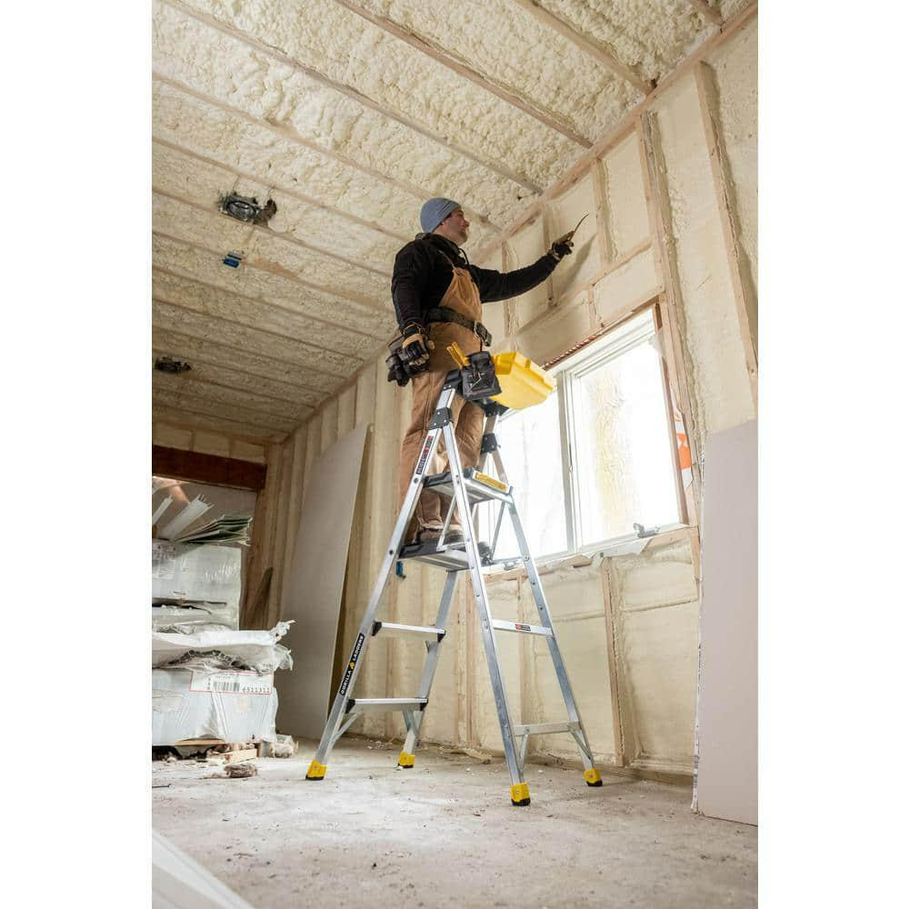 Gorilla Ladders 5.5 ft. Aluminum Dual Platform Heavy-Duty Ladder , 300 ...