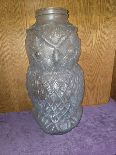 Vintage Glass Owl Jar The Wise Old Owl Large Container No Lid | eBay