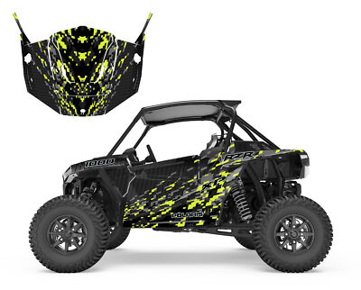 2013 2018 Polaris RZR 1000 XP TURBO graphic decal kit 24 mil Black Camo ...