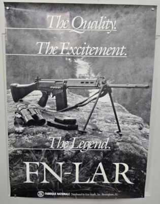 Vintage FABRIQUE NATIONALE FN-LAR Advertising Poster 30 X 22 | eBay